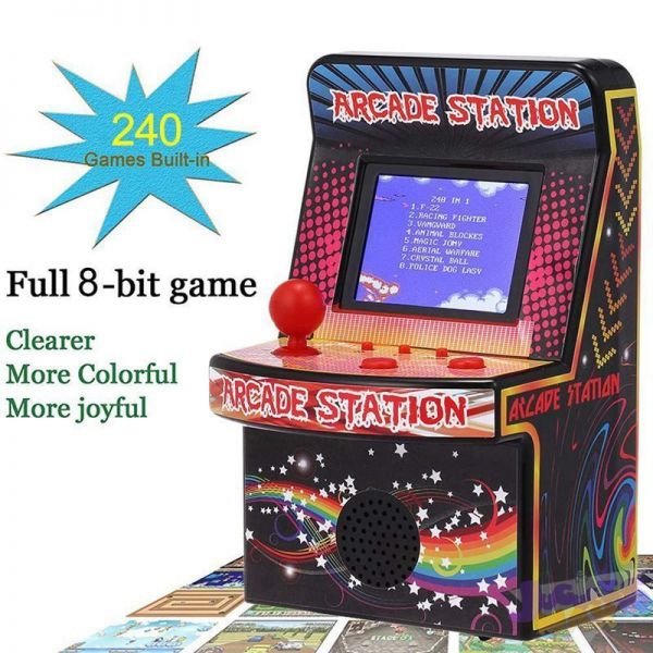 ‍Maquina MIni Arcade Station 240 Juegos 8 Bits Diversion Retro