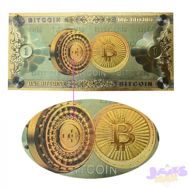 ‍Billete de Bitcoin 1BTC Moneda Virtual Plastificado Gran Detalle